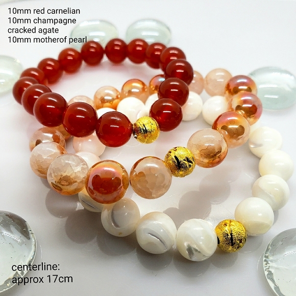 Jewelry | Set Of 3 Handcrafted Natural Stone Stretch Bracelet | Poshmark